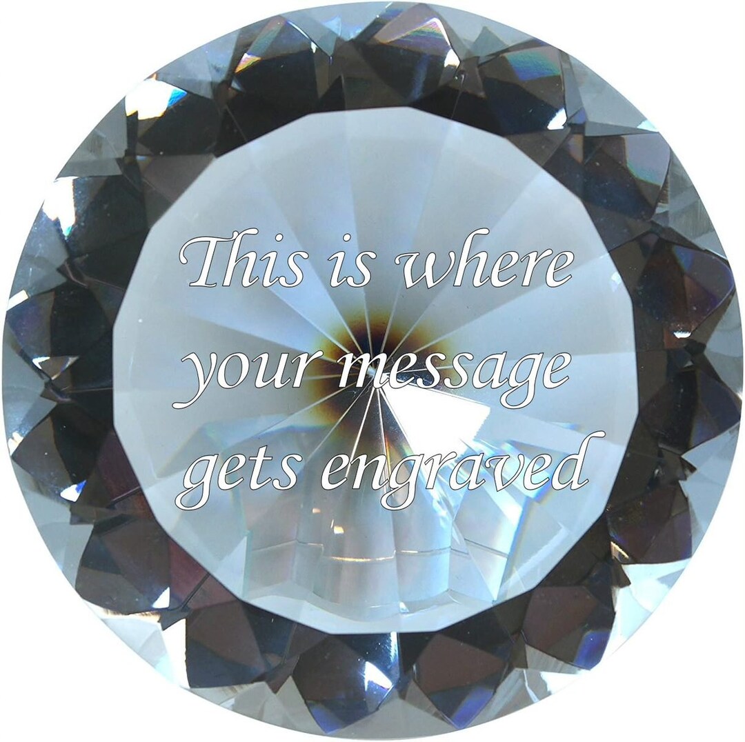 Tripact Laser Engraved Glass Diamond, Personalized Crystal, Wedding ...