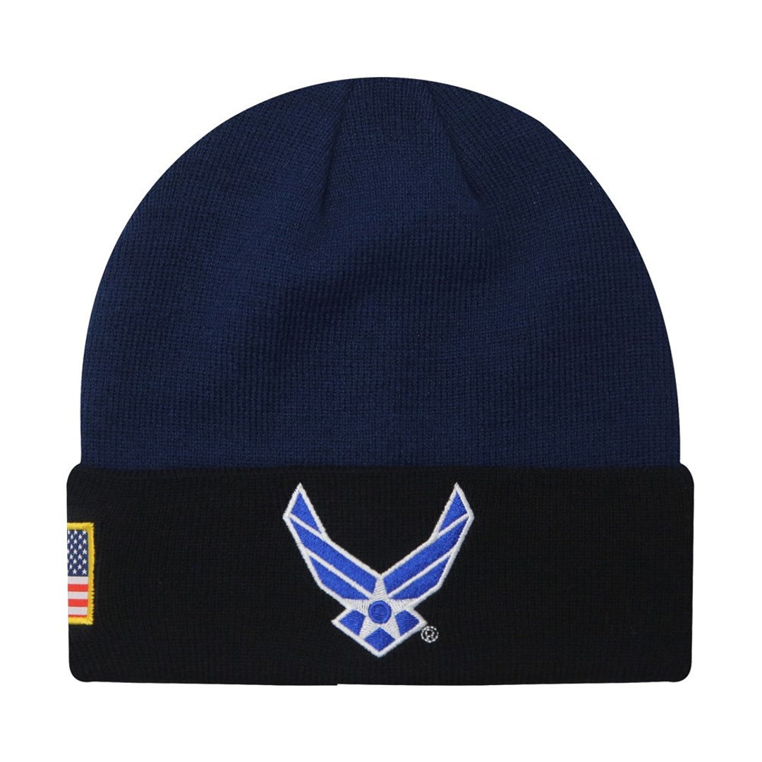 U.S. Air Force Beanie – Military USAF Home Navy With Black Embroidered ...