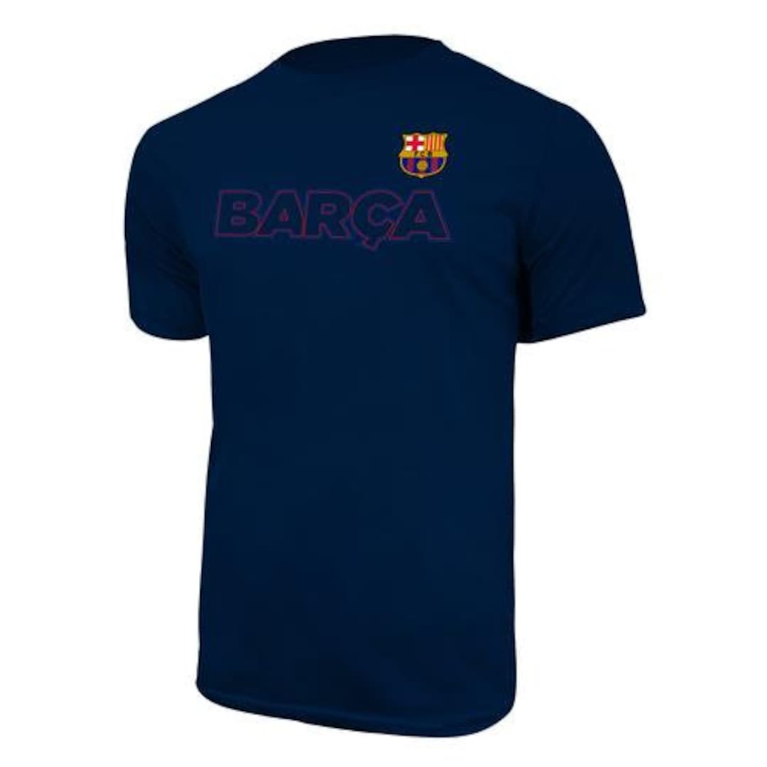 FC Barcelona Outline T-shirt - Navy Name and Number - Etsy