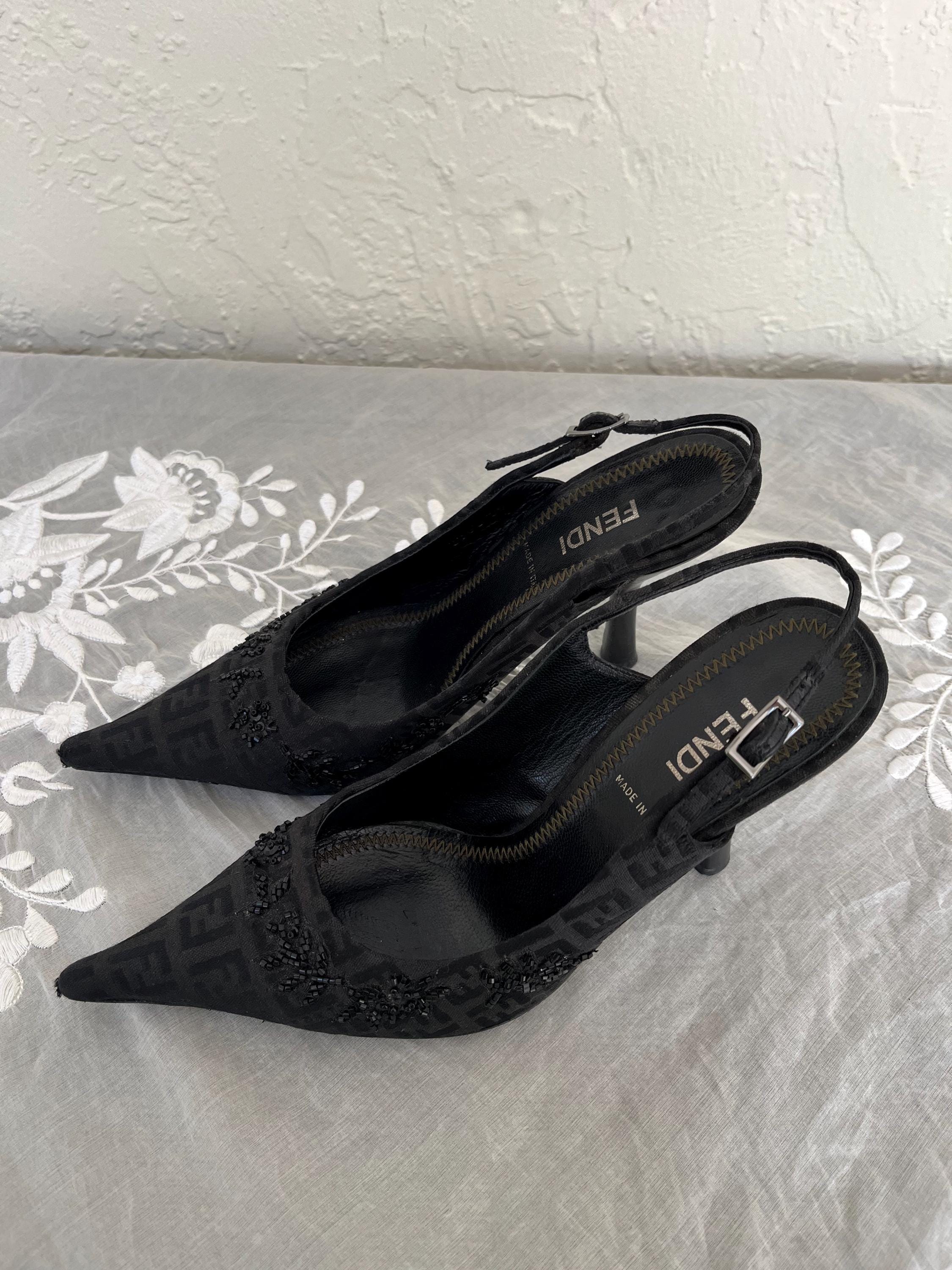 Vintage Fendi Slingback Heels - Etsy