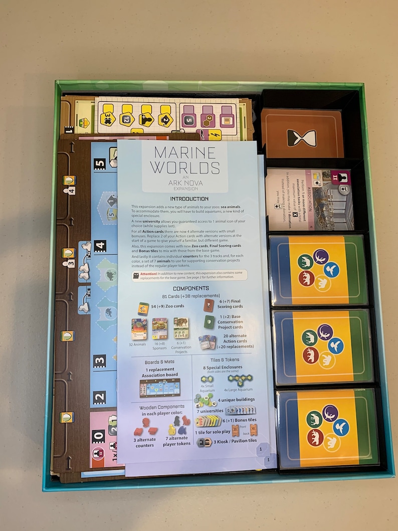 Ark Nova + Marine Worlds Organizer - 3D Printed Insert - Etsy