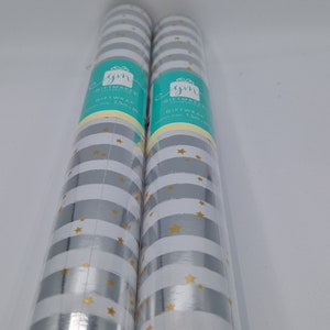 2x1.5m (3m) Gold Star & Strip Effect Wrapping Paper Roll - Etsy