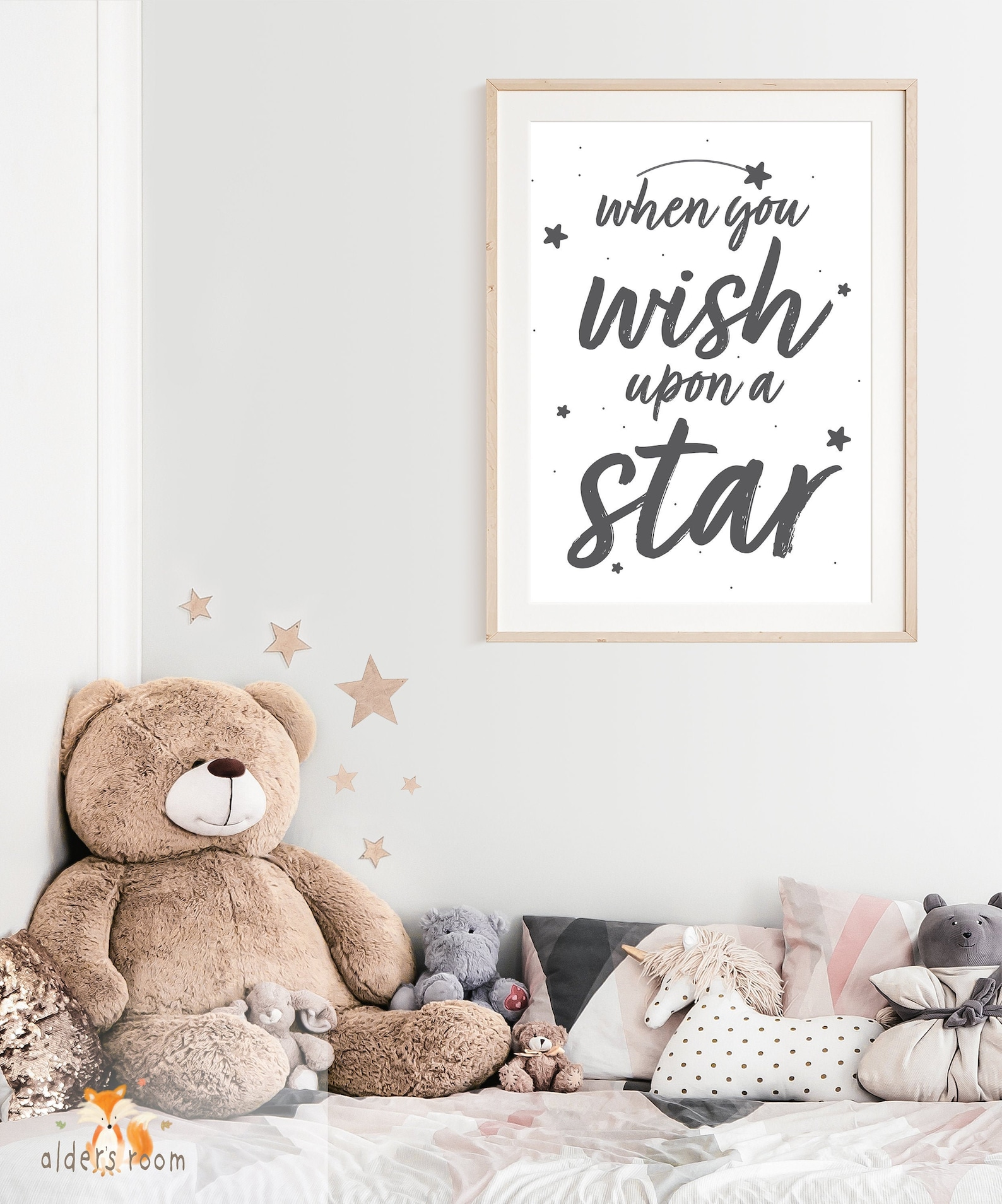 When You Wish Upon A Star Printable Nursery or Toddler Room Decor ...