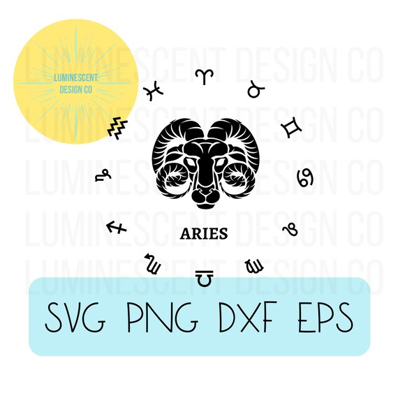Aries SVG Astrology PNG Aries Cut File Aries Zodiac Svg | Etsy