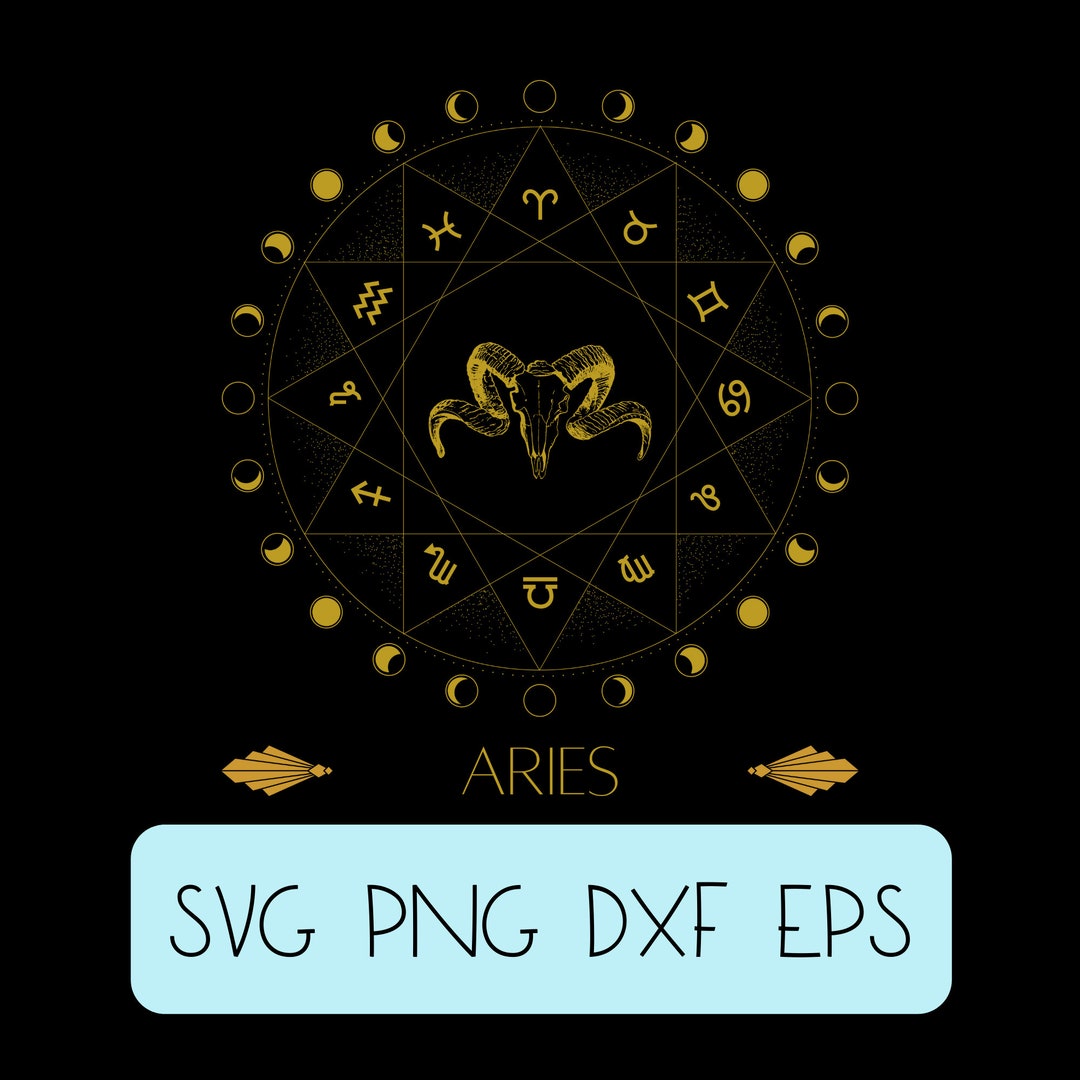 Aries SVG Astrology PNG Aries Cut File Aries Zodiac Svg - Etsy