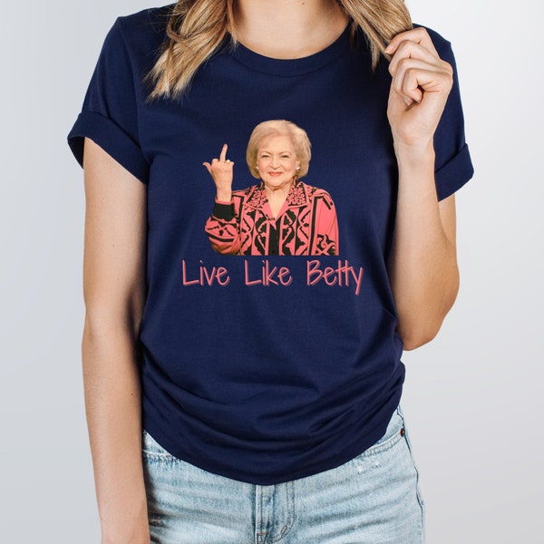 Betty White Middle Finger Black and White - Etsy