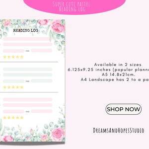 Printable 2023 Reading Log - Rose Floral Pink - Etsy