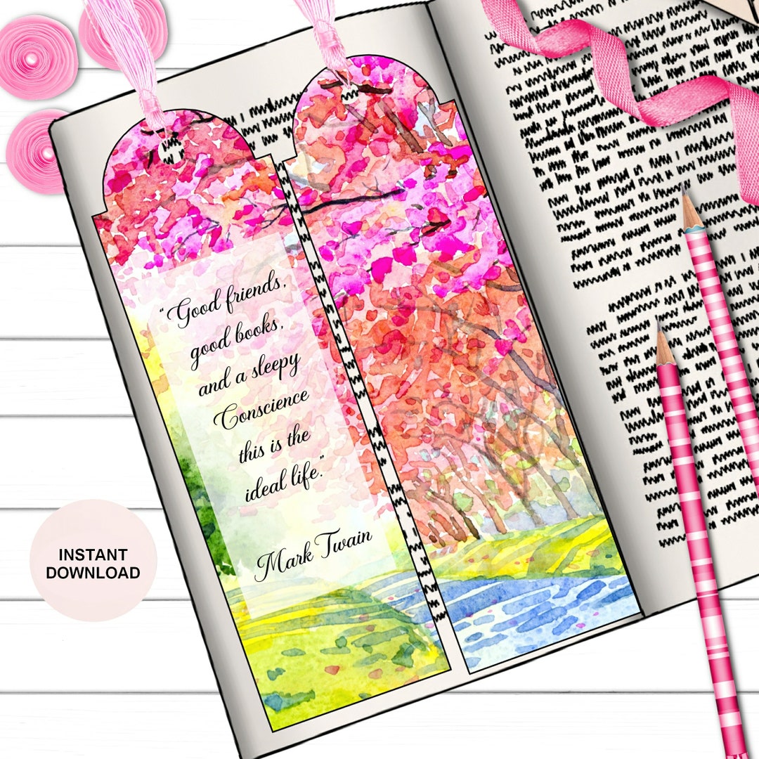 Mark Twain Digital Download Bookmarks, Quote Bookmarks, Set of 4 - Etsy