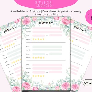 Printable 2023 Reading Log - Rose Floral Pink - Etsy