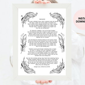 Edgar Allen Poe, the Raven, Printable Wall Art, Home Decor - Etsy