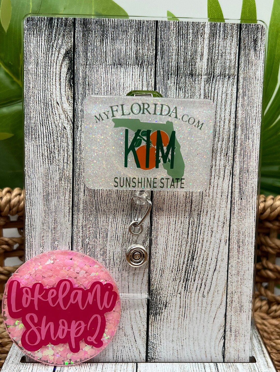 Florida State License Plate Badge Reel - State Plates ID Badge Clip ...