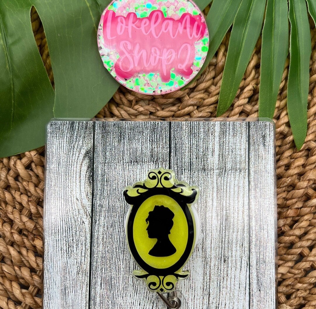 Lady Penelope Inspired Acrylic Badge Reel Collin Whistle Down Spill the ...