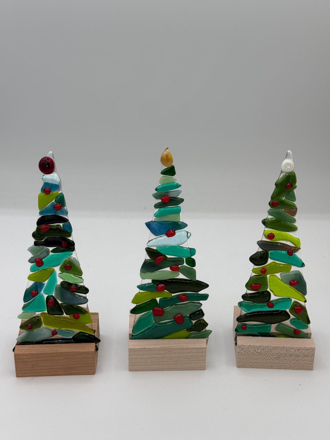 Handmade Fused Glass Christmas Tree | Kiln-fired Art Mosaic | Christmas ...