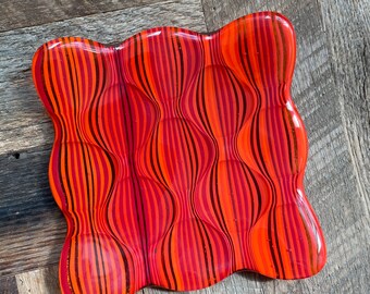 Orange Glass Plate - Etsy