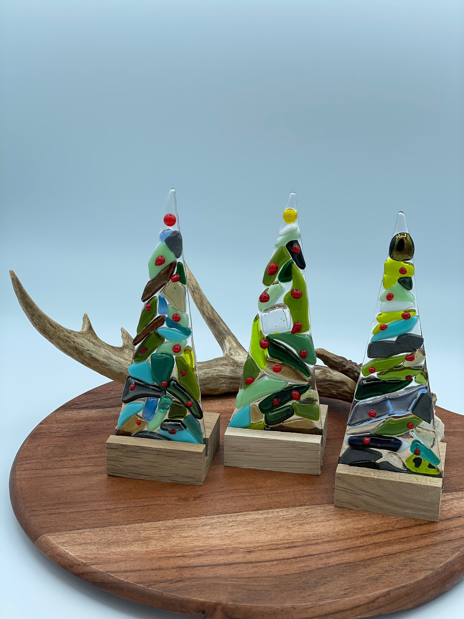 Handmade Fused Glass Christmas Tree Kiln-fired Art Mosaic Christmas ...