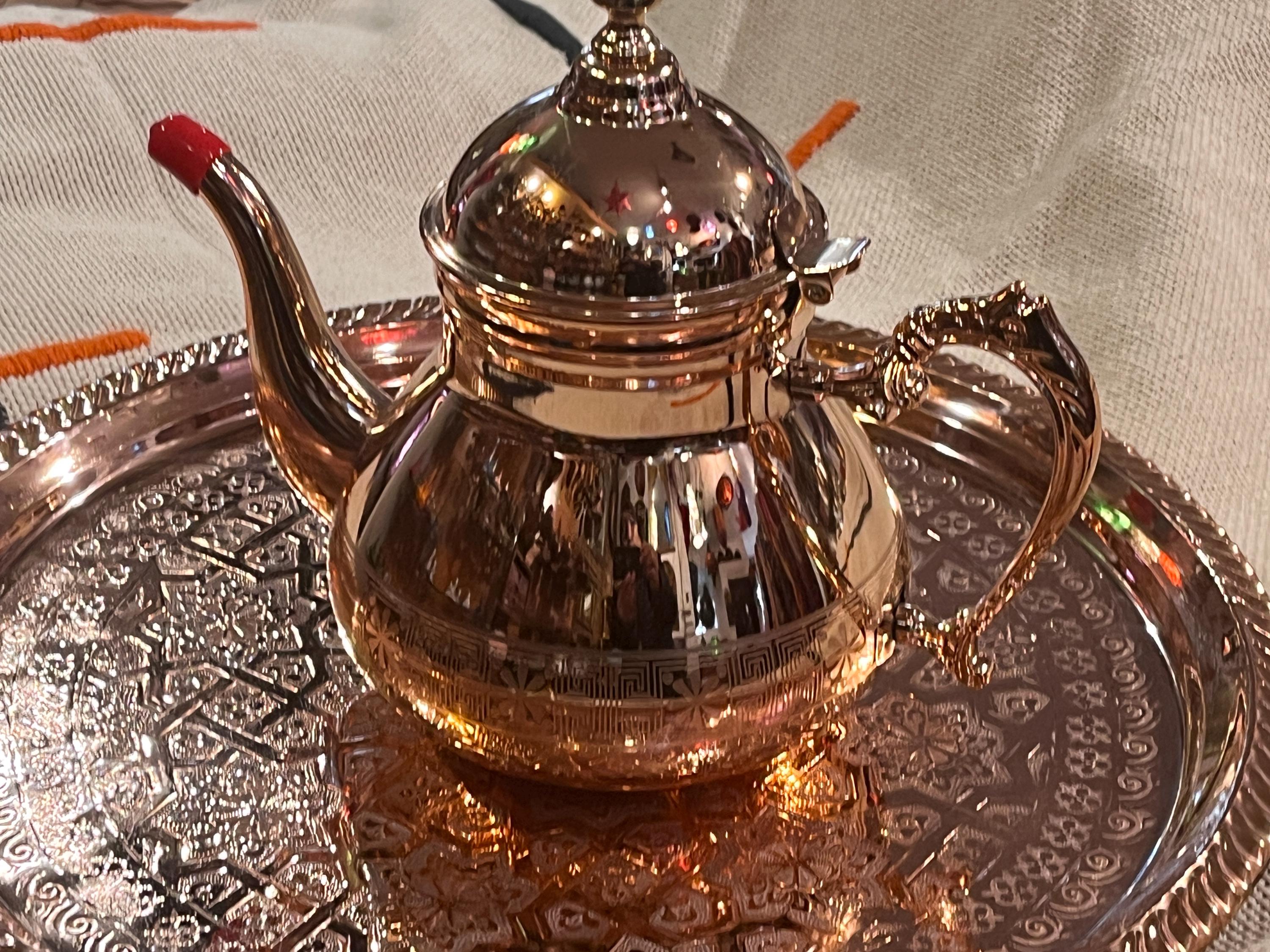 Tea Set, Cooper Tea Set, Moroccan Tea Set, Moroccan Teapot, Tea Glasses ...