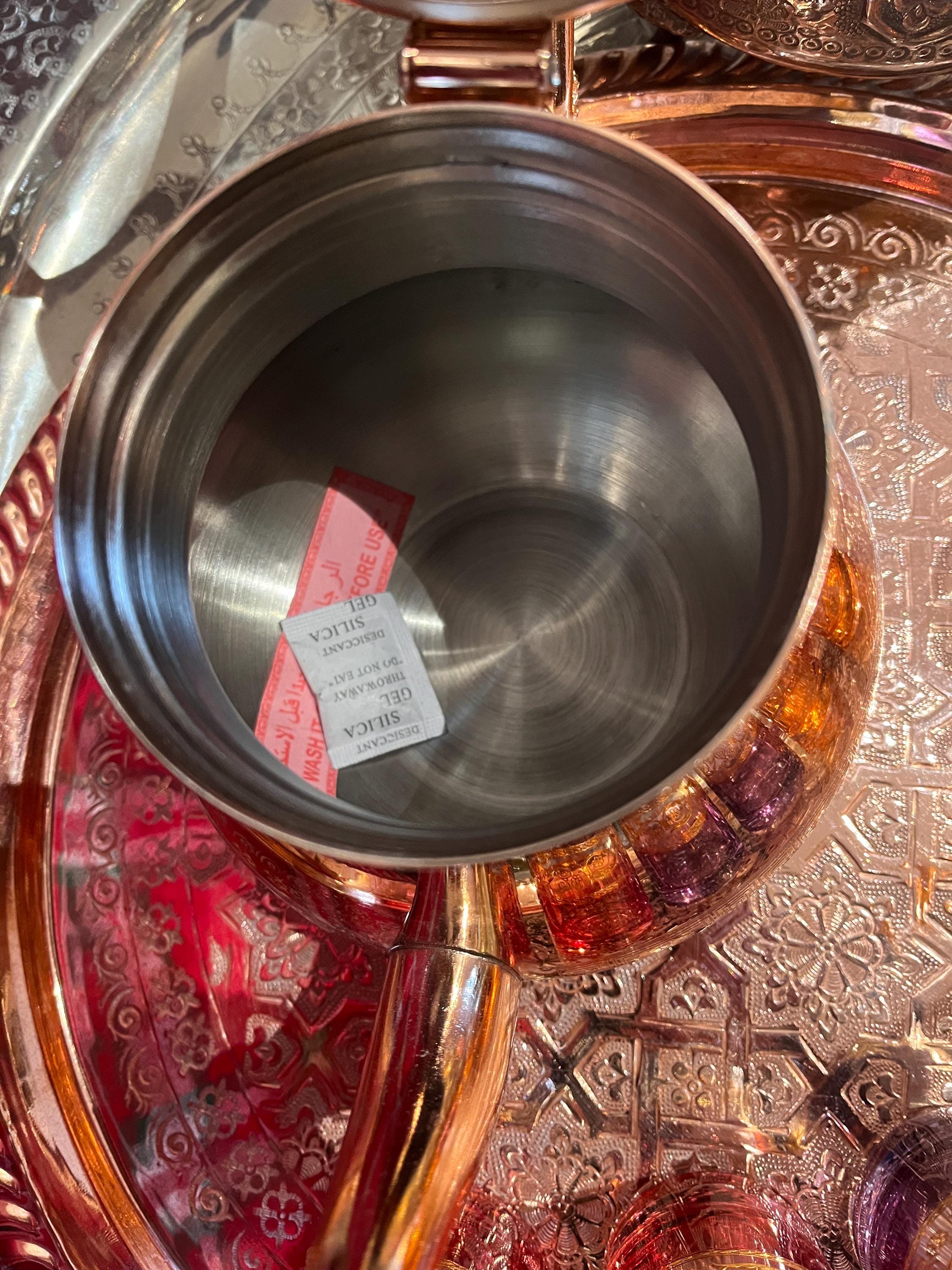 Tea Set, Cooper Tea Set, Moroccan Tea Set, Moroccan Teapot, Tea Glasses ...