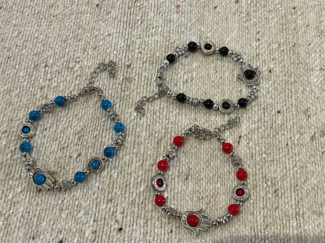 Hamsa Bracelet: Fatima Hand, Evil Eye Protection - Etsy