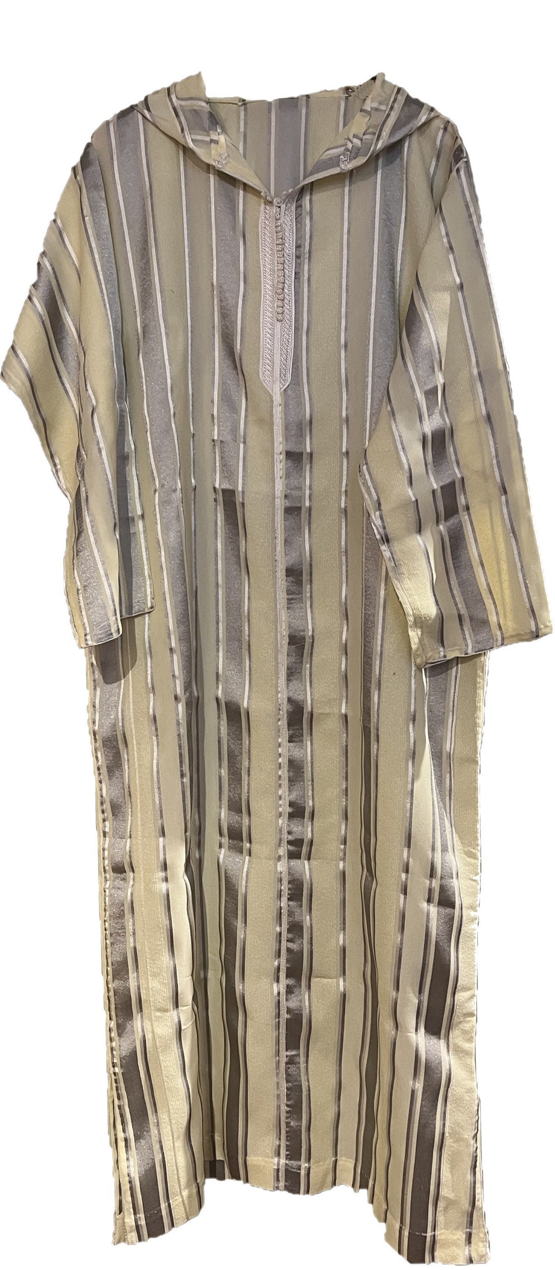 Striped Cotton Moroccan Men's Djellaba: Hooded Robe - Etsy