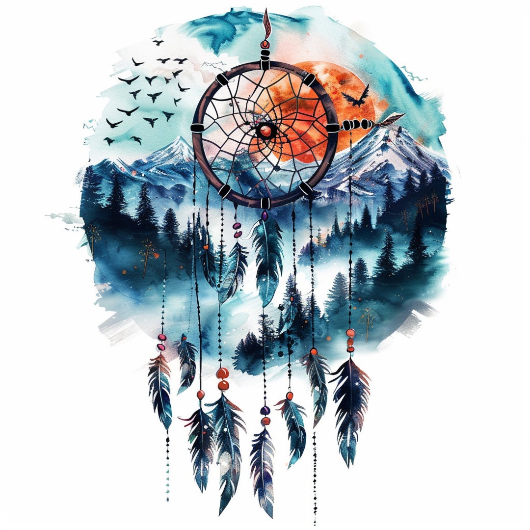 Watercolor Dream Catcher, Clipart, 10 PNG, Digital Printing ...