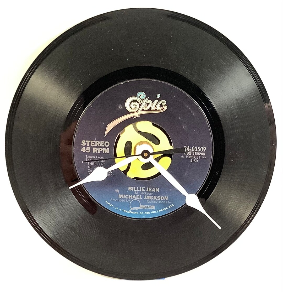 Michael Jackson “billie Jean” 45 Record Clock - Etsy