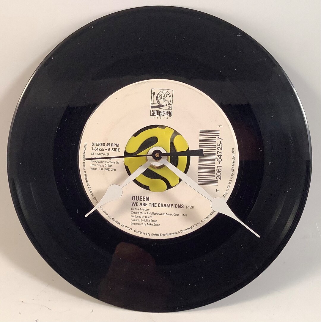 Queen “we Are the Champions” 45 Record Clock - Etsy