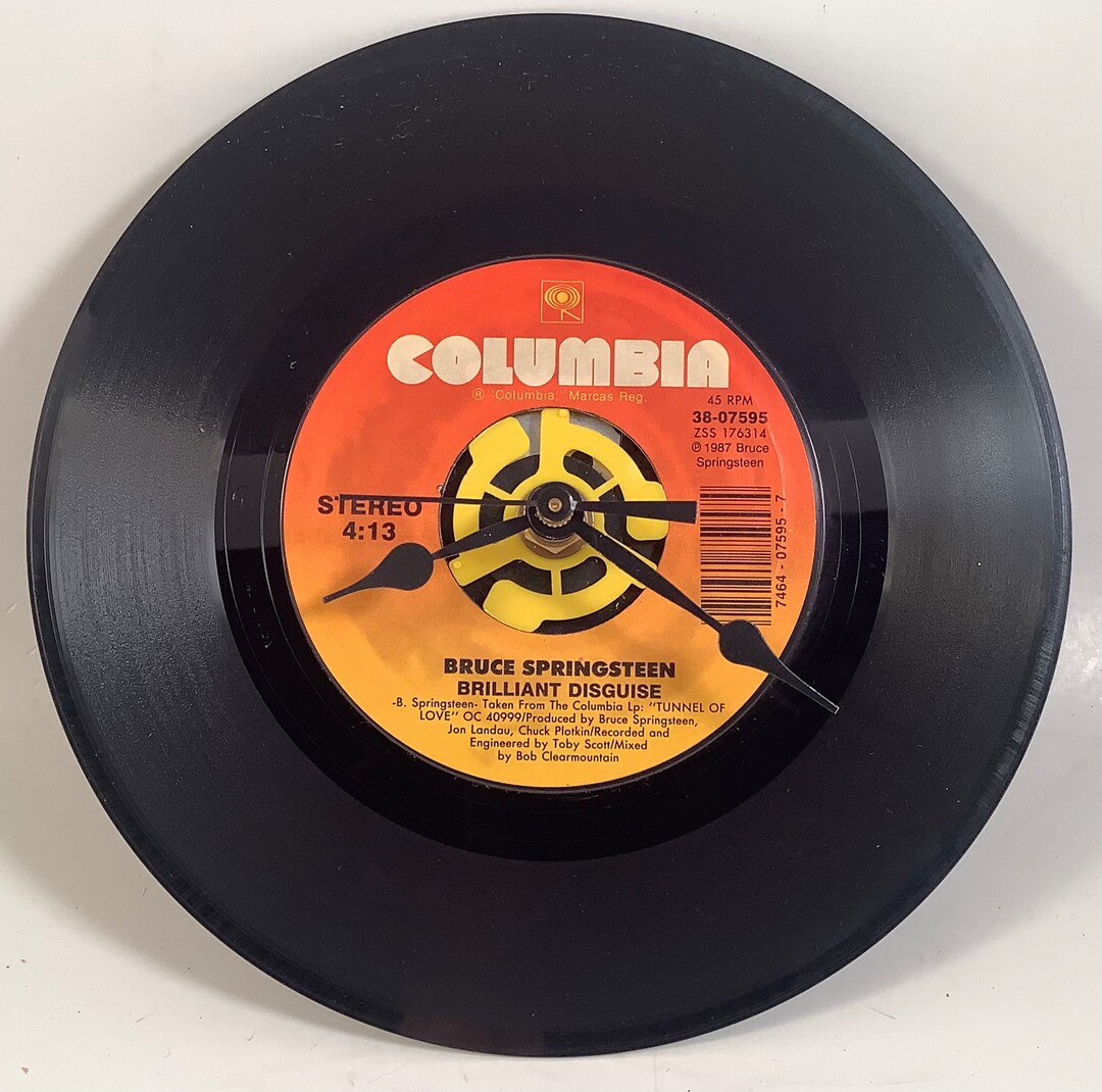 Bruce Springsteen “brilliant Disguise” 45 Record Clock - Etsy
