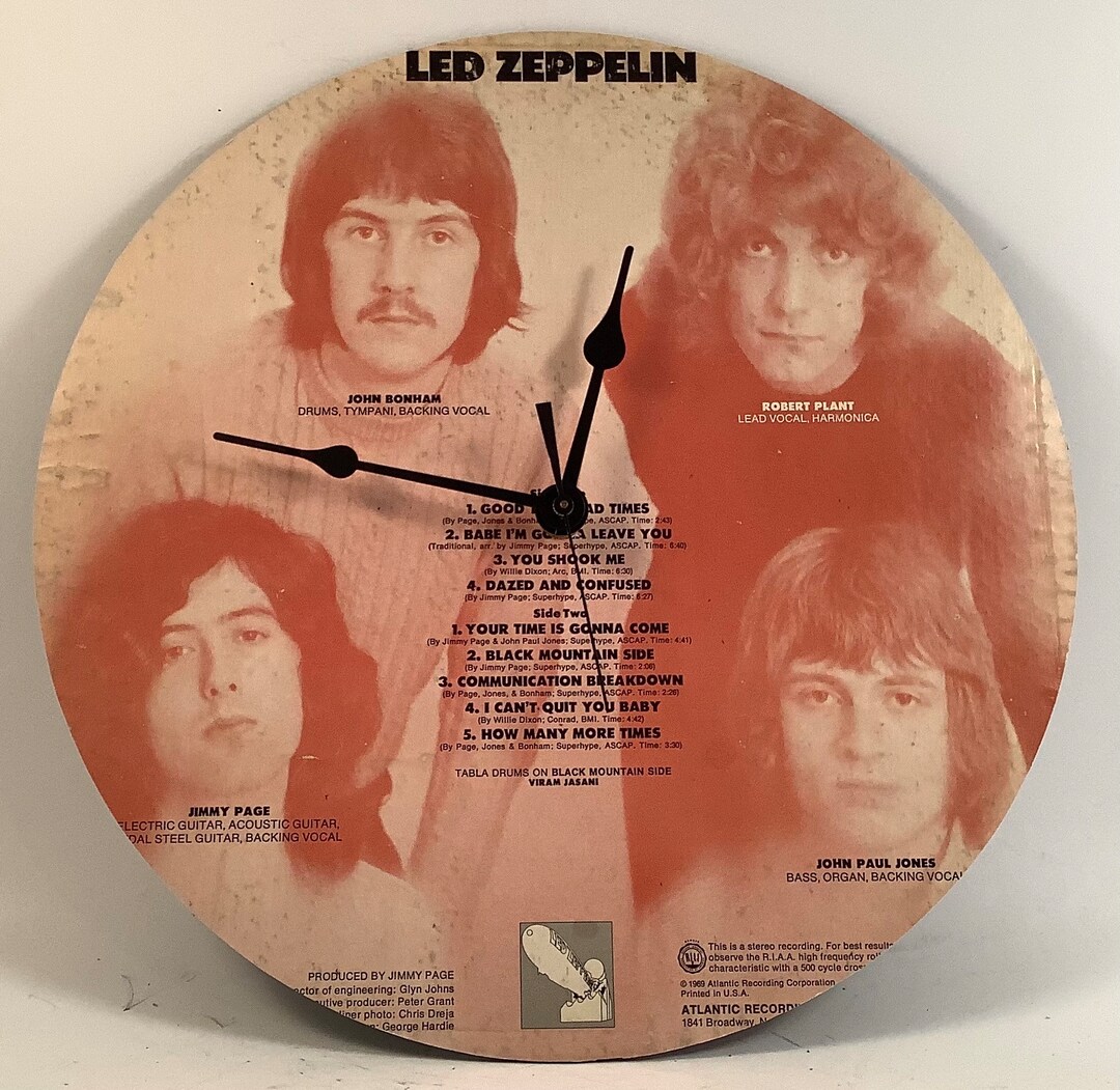 Led Zeppelin 33 1/3 Album Cover Clock - Etsy