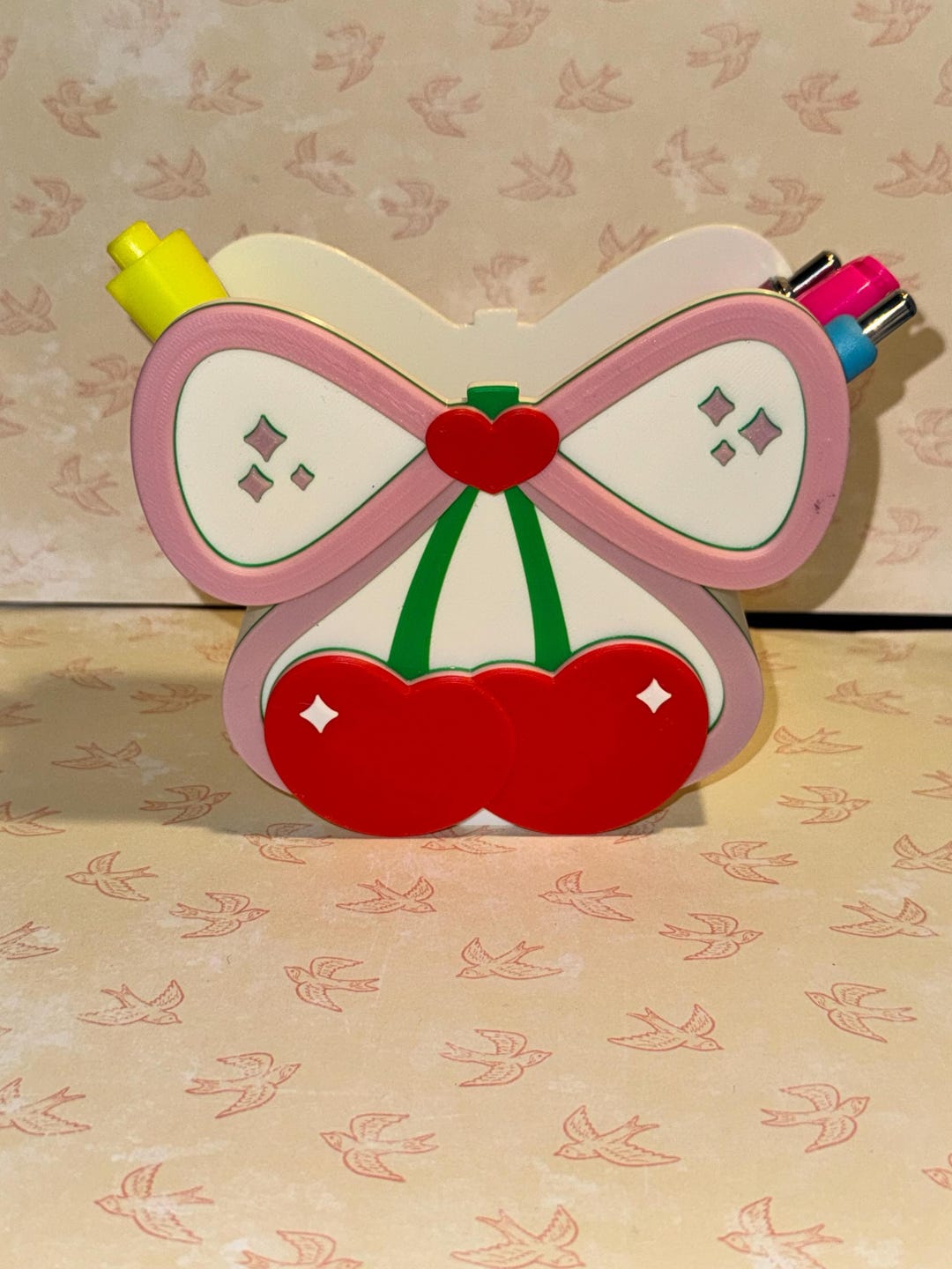 3D Printed Cherry Pen Holder, Cherry Supply Holder - Etsy