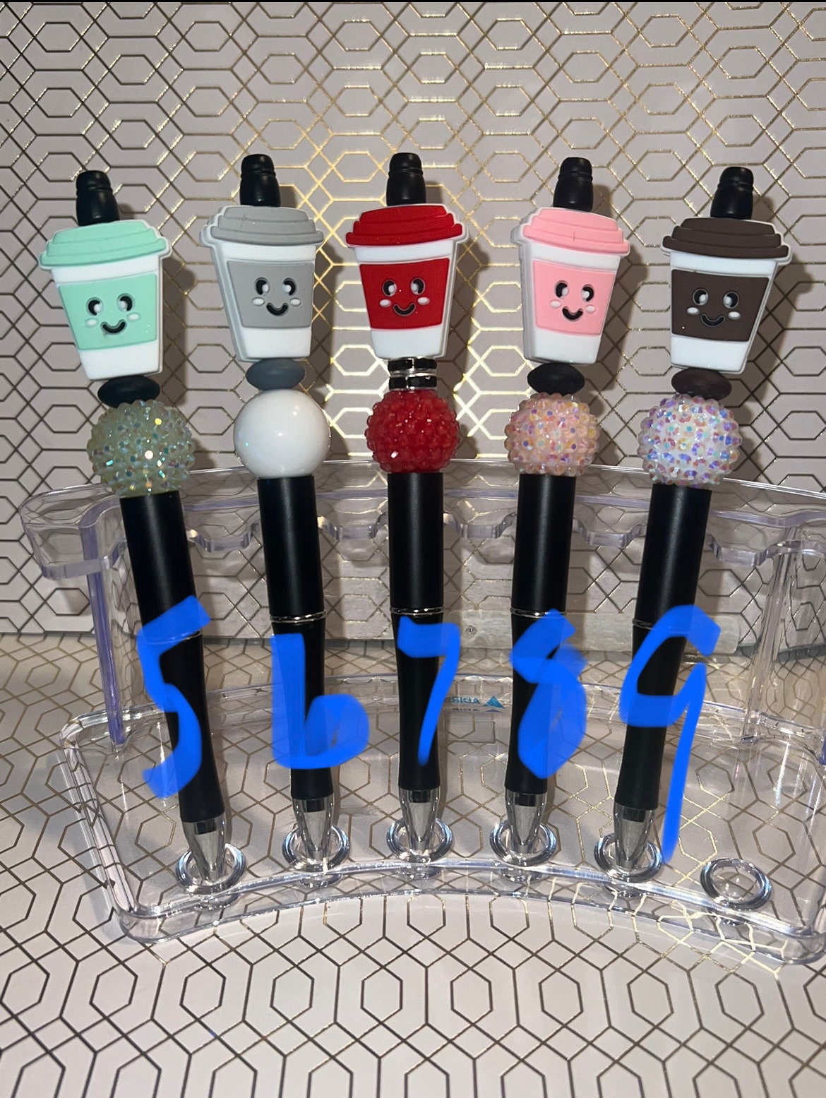 Coffee and Snack Beaded Pens, Coffee and Snack Pens, Silicon Pen - Etsy