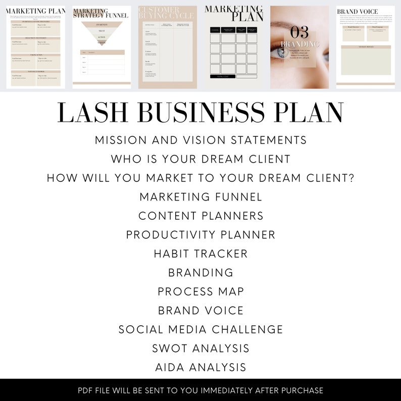 Lash Extensions Business Planner Business Planning Lash Business ...