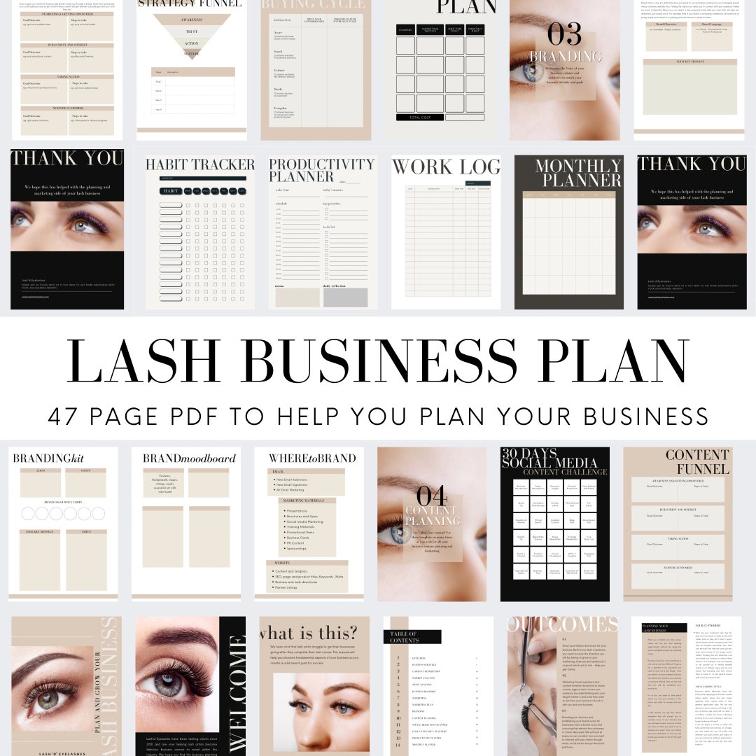 Lash Extensions Business Planner Business Planning Lash Business ...