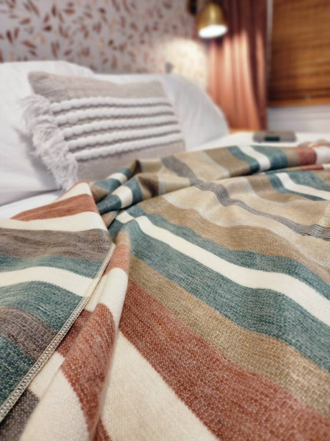 Alpaca Wool Blanket | Queen Size Handmade Blanket | Unique Wool Throw ...