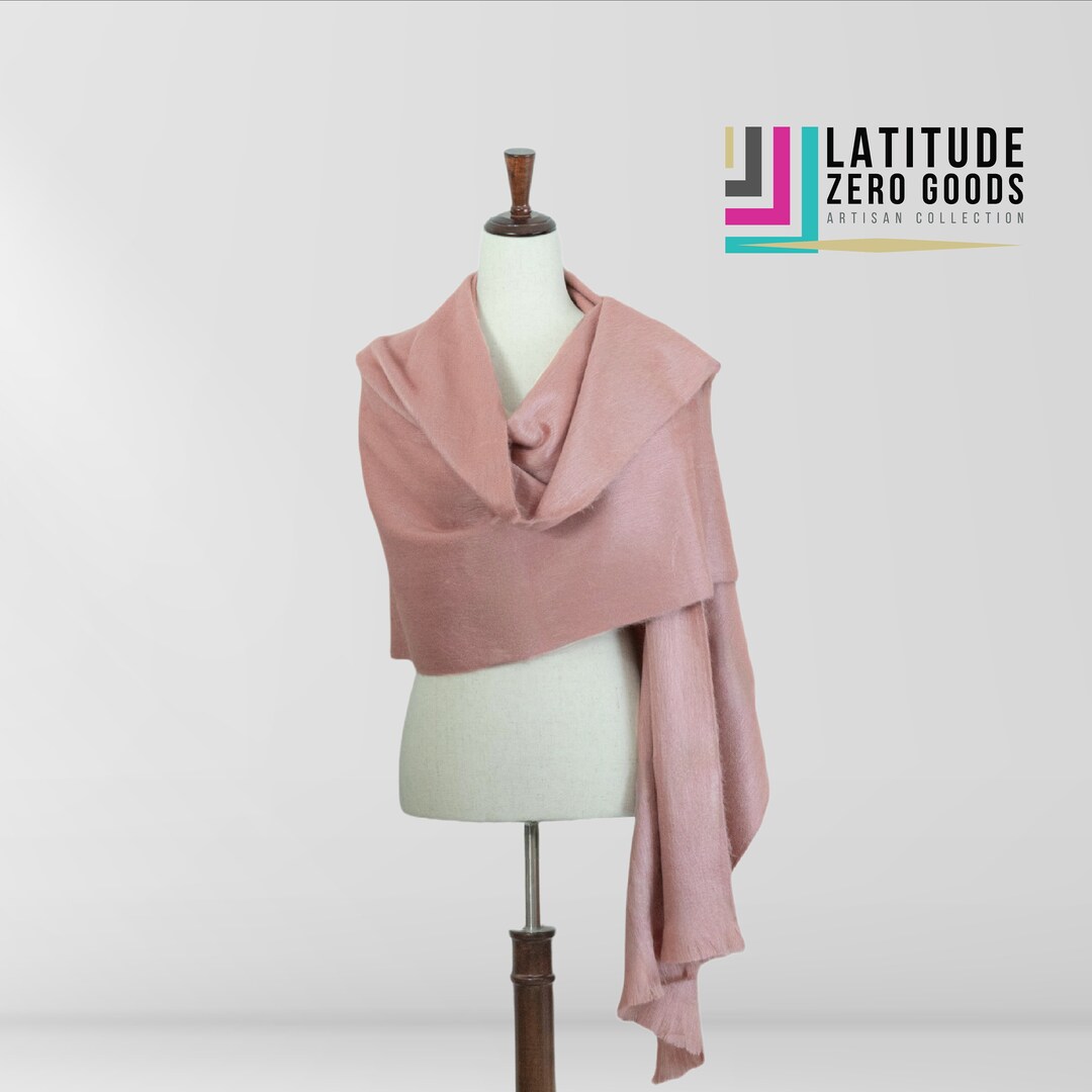 Pink Wool Shawl, Soft Shawls, Pashmina, Tea Rose Alpaca Wool Shawl ...