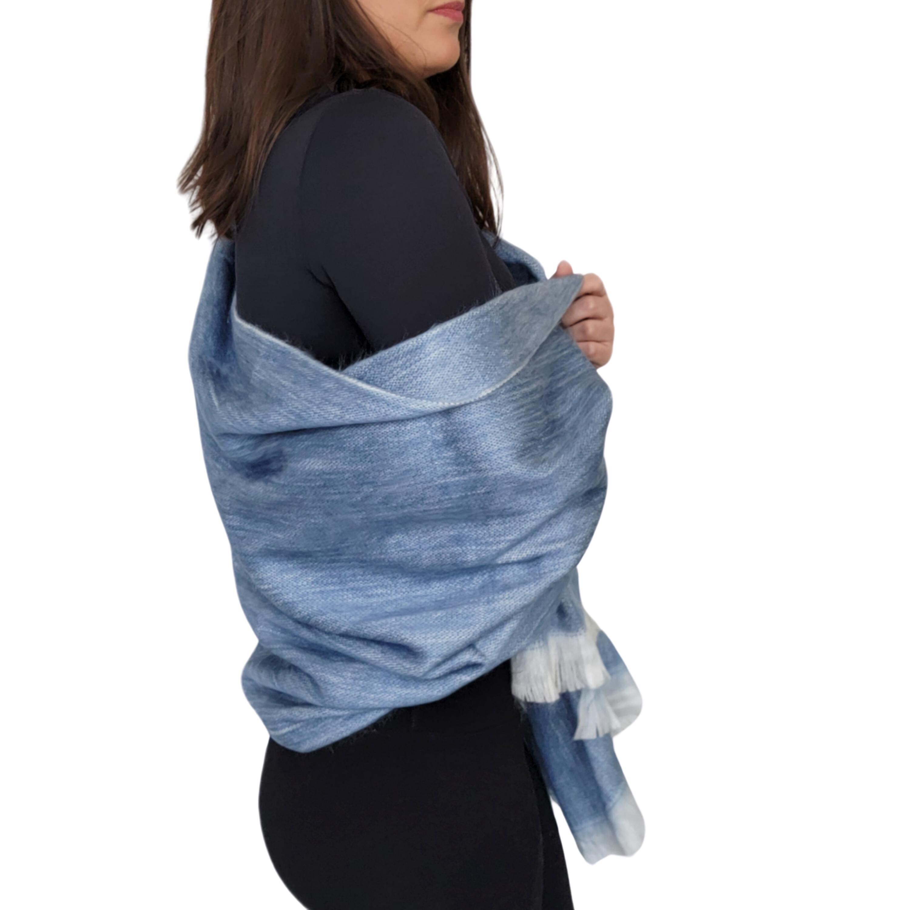 Blue Shawl | Ultra-soft Alpaca Wool Pashmina Wrap | Blue Shawls - Etsy