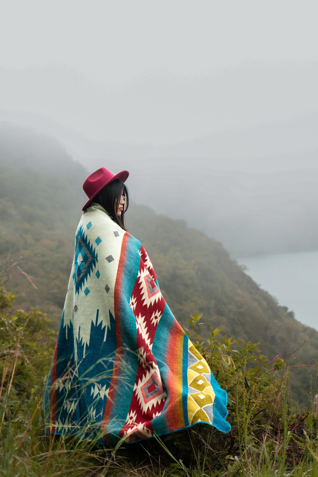 REVERSIBLE Queen Wool Throw Blanket | Alpaca Wool Blanket | Native ...