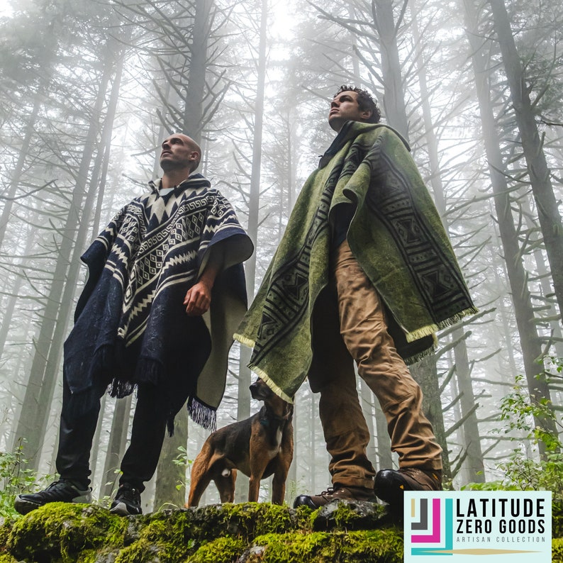 Gray Poncho - Southwestern Style PONCHO | PONCHO for Men | Alpaca Wool ...