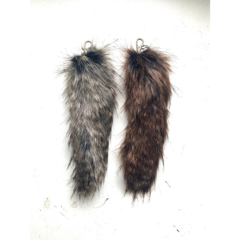 Grey Fox Tails Keychain - Etsy