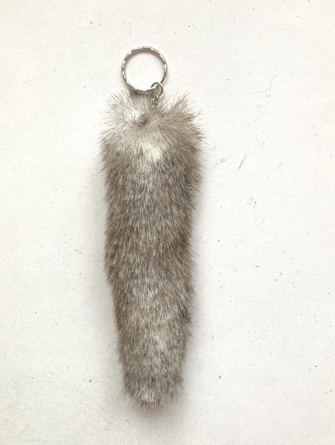 Mini Faux FAKE Squirrel Style Tail - Fake Animal Tail 15cm 5.9" Keyring ...