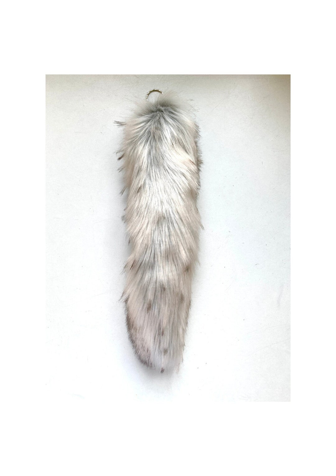 Large Handmade Tail UK 34cm Snow Wolf Fox Faux Fur Soft Realistic Fake ...