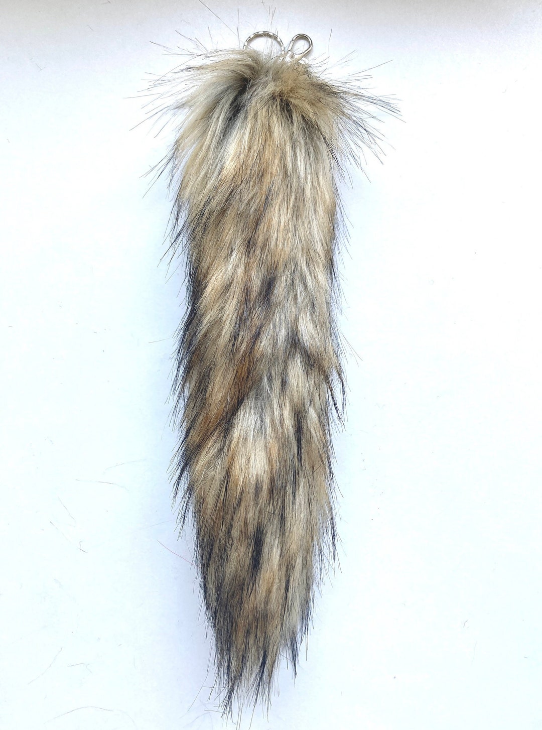 Large Handmade Tail UK 34cm Beige Yellow Brown Fox Faux Fur Fake Animal ...