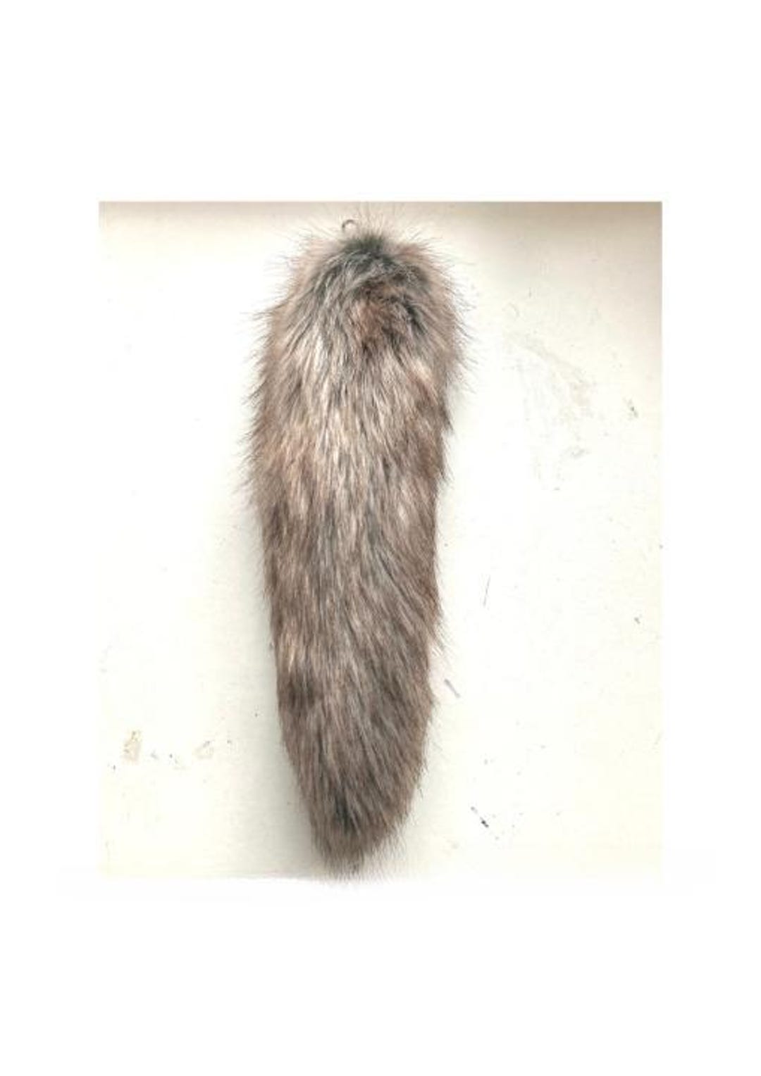 Handmade Fake Tail 35cm 13.8" Grey Brown Wolf Faux Fake Fur Wolf Fox ...