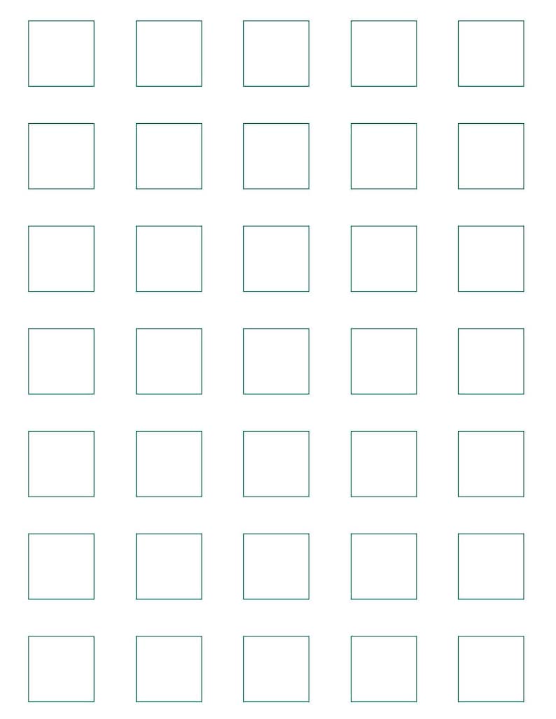 1 Inch Square Template | Blank Template | PNG | JPG | Graphic | Design ...