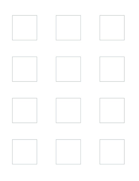 1.5 Inch Square Template Blank Template PNG JPG - Etsy