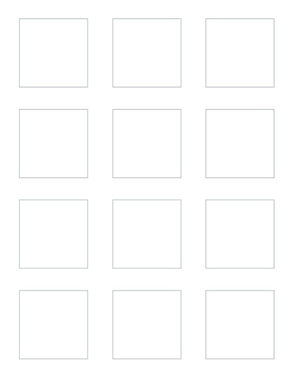 2 Inch Square Template Blank Template PNG JPG Graphic - Etsy