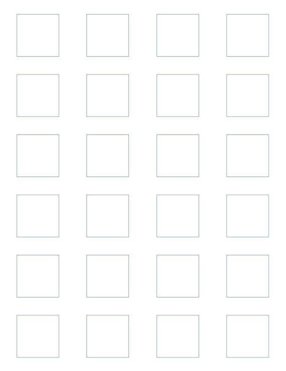 1.25 Inch Square Template Blank Template PNG JPG | Etsy