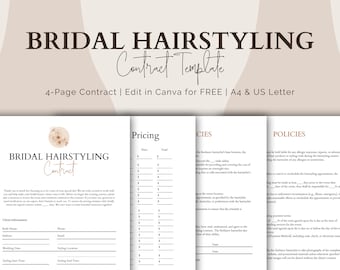 Editable Bridal Hairstylist Contract - Etsy