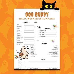 Boo Basket Questionnaire, Boo Buddy Halloween Gift Exchange, Printable ...
