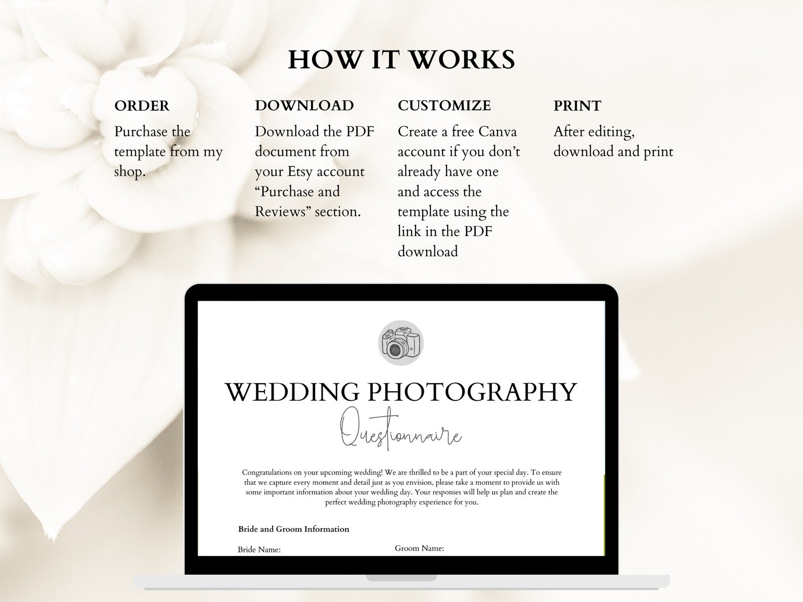 Wedding Photography Questionnaire for Wedding Photography Contract ...