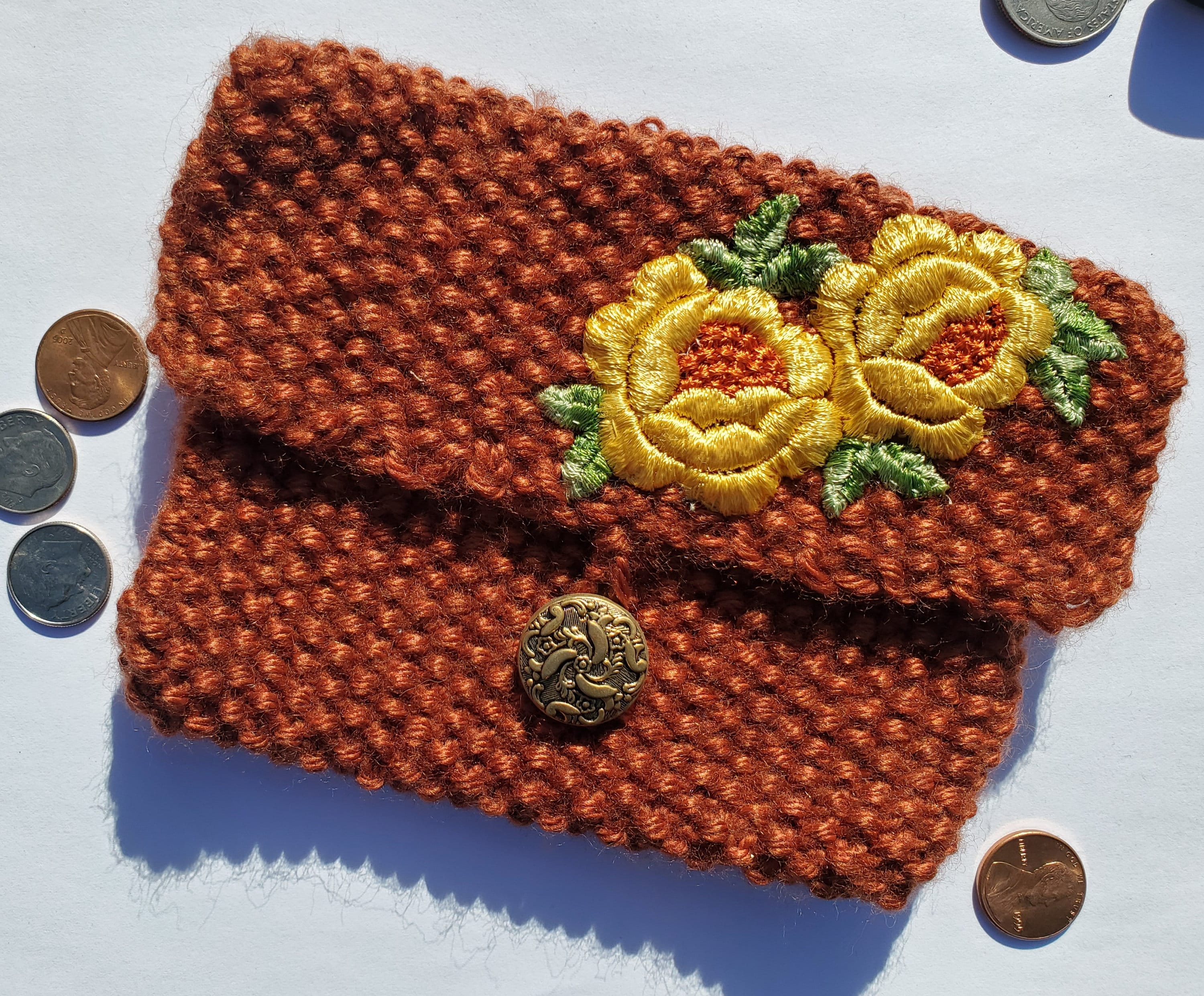 Hand Knit Wallet - Etsy